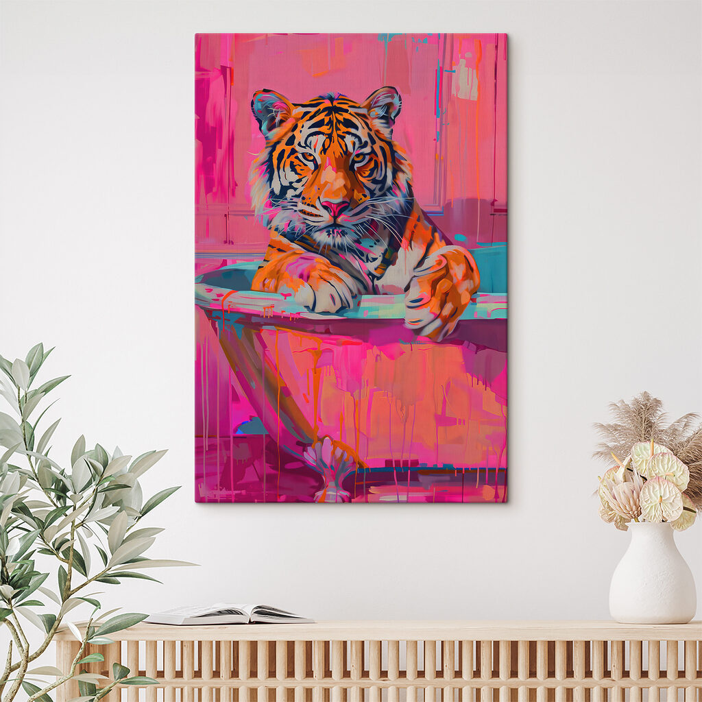 Quadri Una tigre nella vasca da bagno : s38257 - Tapeko.it